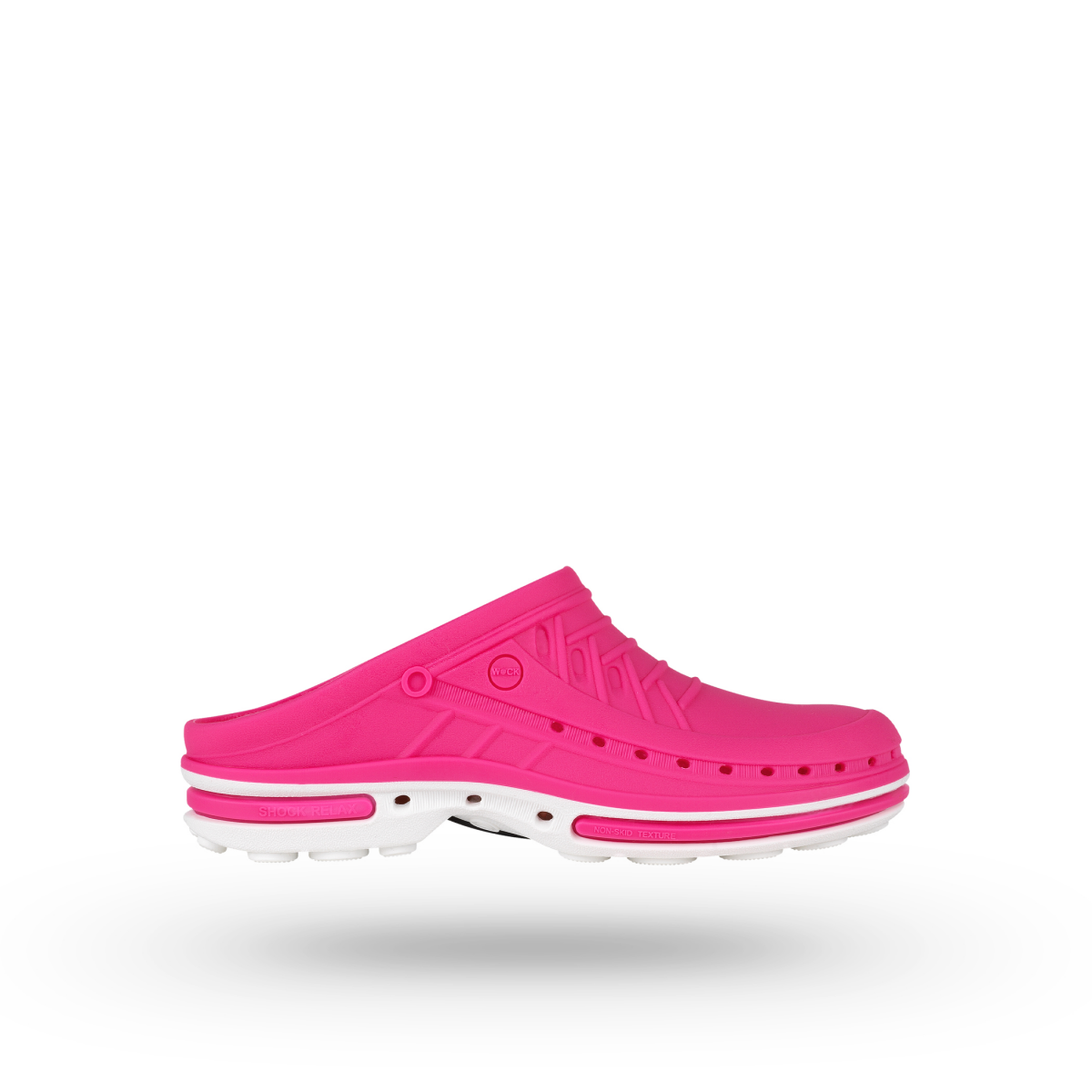 WOCK Pink/White Nursing Clogs CLOG 09 w/ Walksoft Insole - 10000105