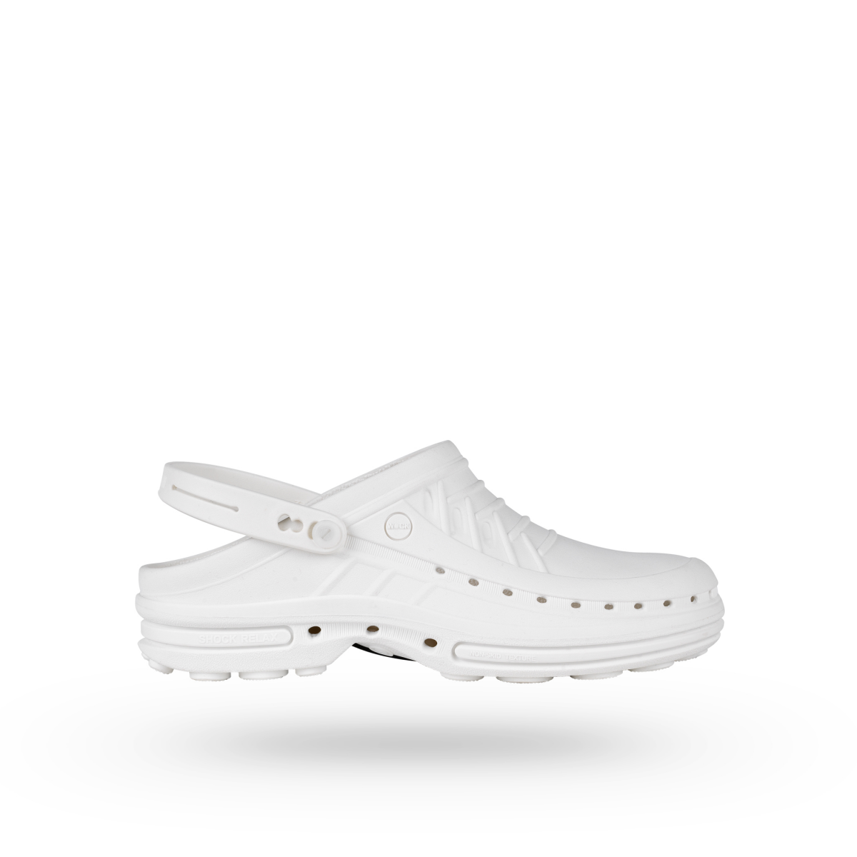 WOCK All White Nursing Clogs CLOG 10 w/ Strap and Comfort Insole - 10000135