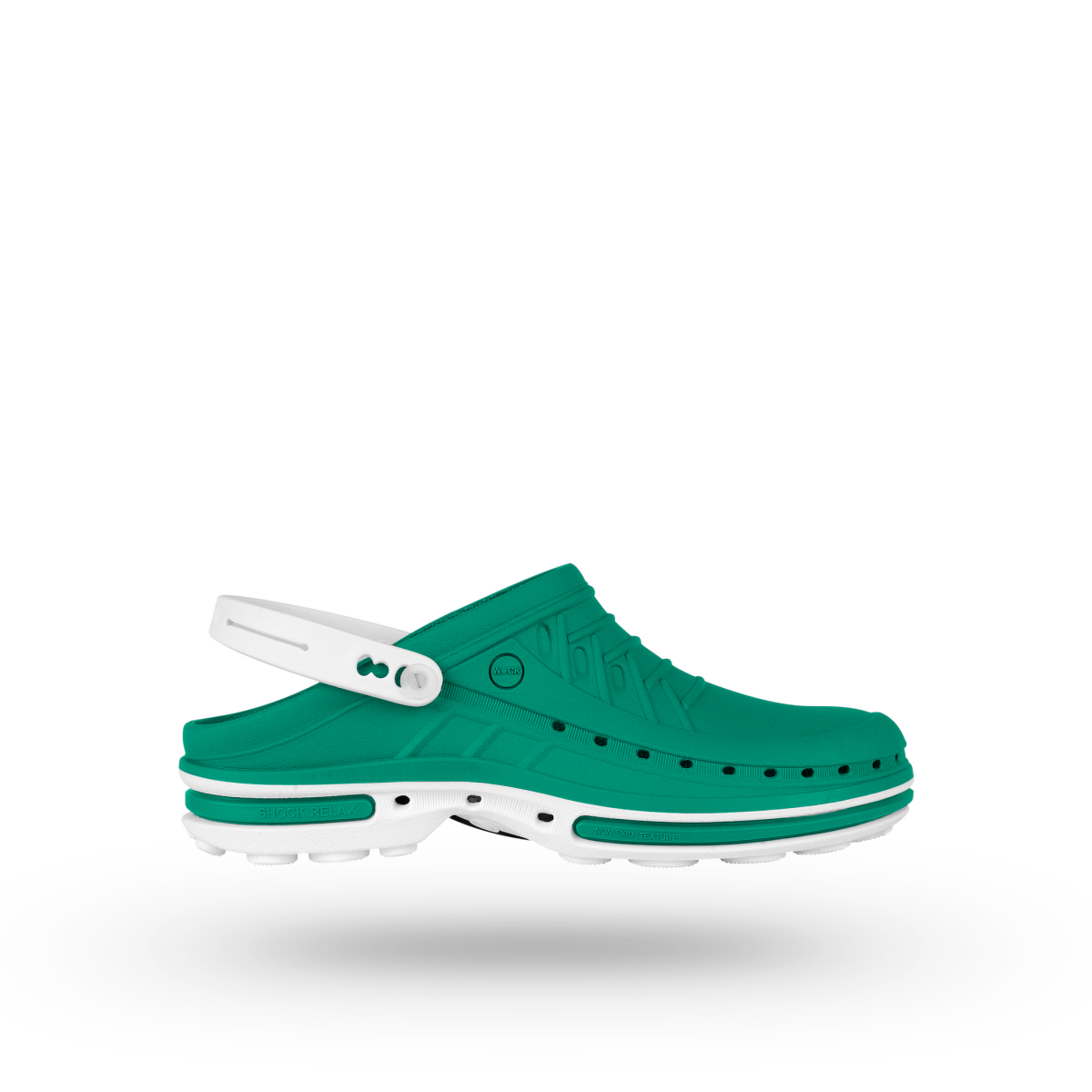 WOCK Zuecos Sanitarios Verde y Blancos Clog 06 c/ Tira - 10004368