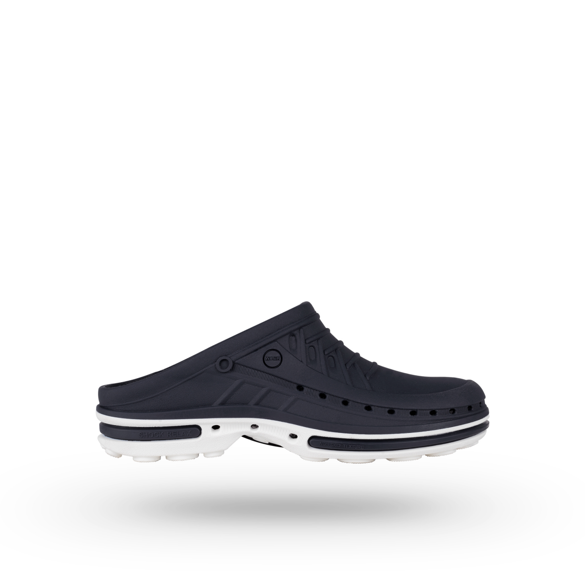 WOCK NavyBlue/White Nursing Clogs CLOG 03 w/ Walksoft Insole - 10000099