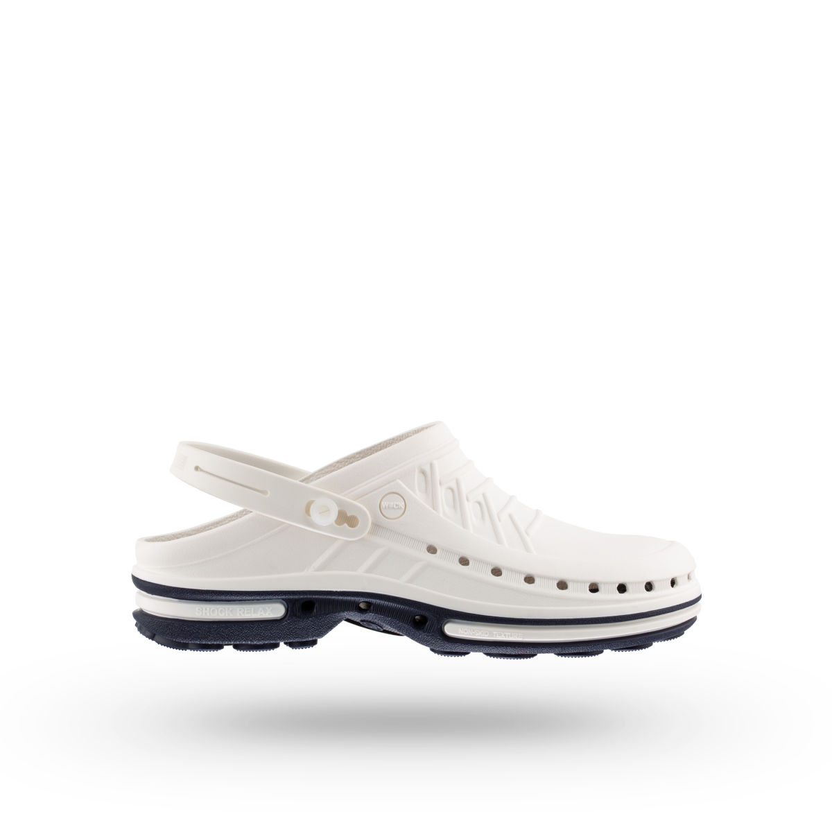 WOCK White/Blue Theatre Clogs - Men and Women CLOG 13 w/ strap - 10018899